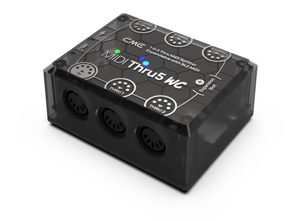 MIDI Thru5 WC: 1-in-5-out MIDI Thru/Split, optional Bluetooth MIDI