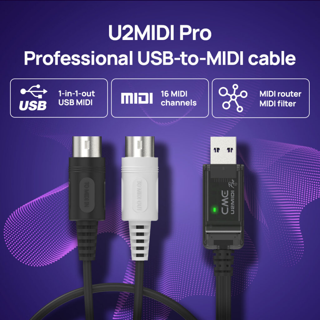 CME U2MIDI Pro: USB to MIDI cable with MIDI routing and filters