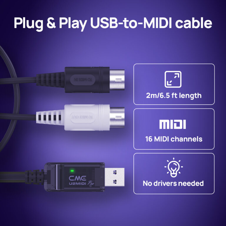 CME U2MIDI Pro: USB to MIDI cable with MIDI routing and filters