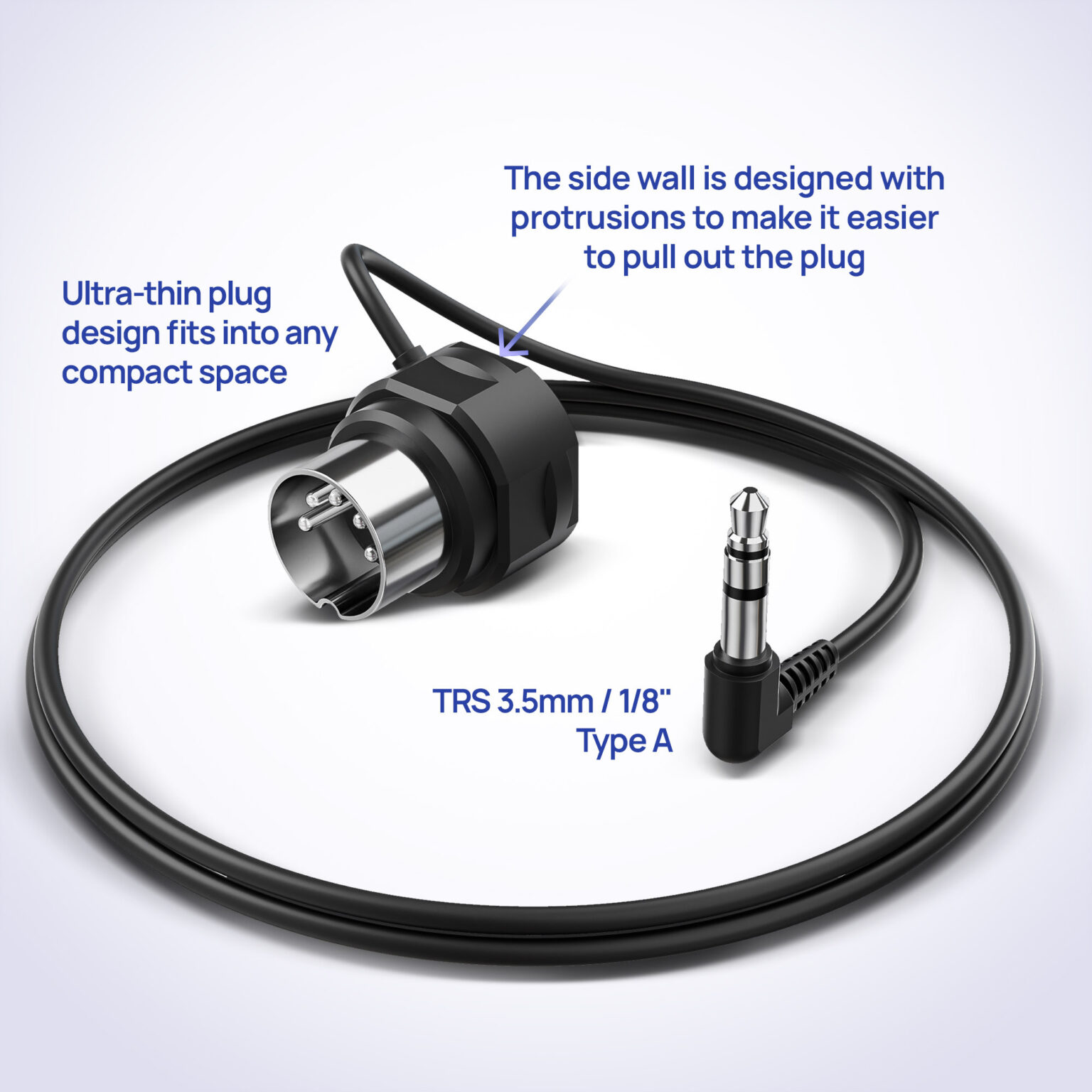 TRS (Angled, 1/8", type A) to 5-pin DIN MIDI Cable 4-Pack - 3FT / 90cm ...