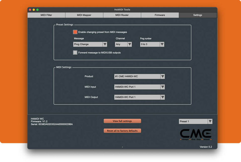 Cme H4midi Wc Usb Host Midi Interface Router Filter Mapper