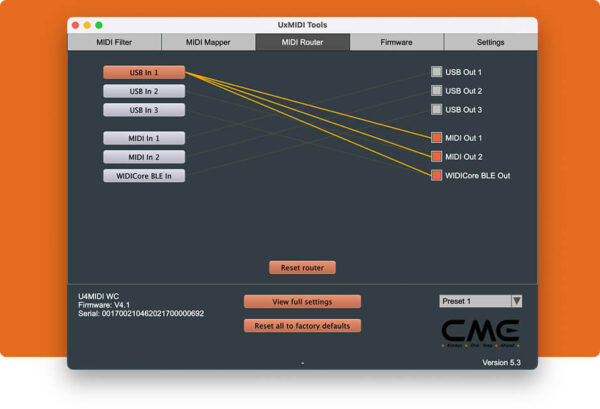 CME U4MIDI WC: MIDI Interface with router, filter, mapper, and optional ...