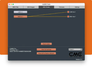 CME C2MIDI Pro: 2-in-1 USB + MIDI cable with filter & mapper