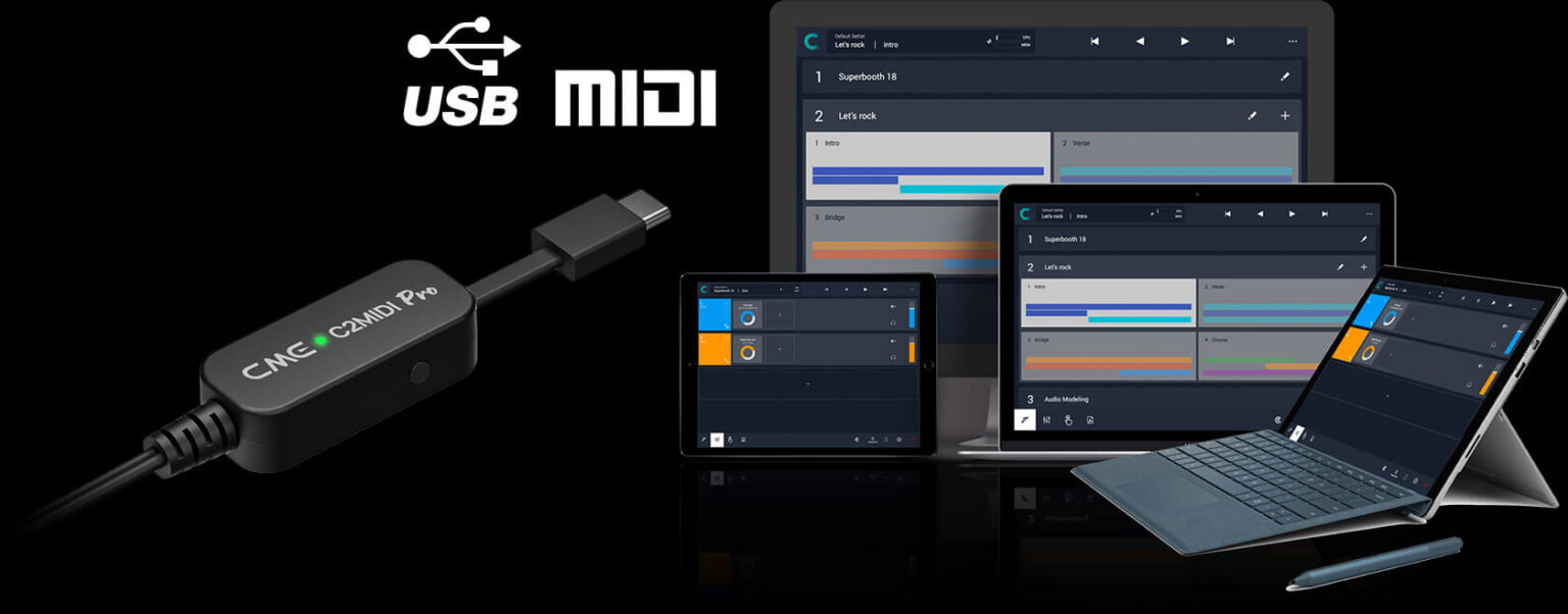 CME C2MIDI Pro: 2-in-1 USB + MIDI cable with filter & mapper