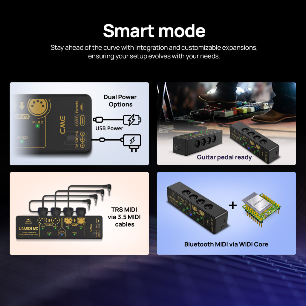 CME U4MIDI WC: Guitar-ready MIDI Interface with optional WIDI